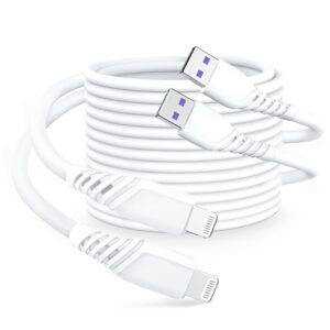 durcord 2pack 10ft lightning cable cord, apple mfi certified, fast charger, compatible with iphone 13/12/11 pro max xs x xr 8 7 ipad ipod more