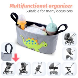 LAT Stroller Organizer Bag for Mom, Baby Trolley Bag - Compatible with Any Stroller - Multifunctional Large Capacity (Dinosaur)