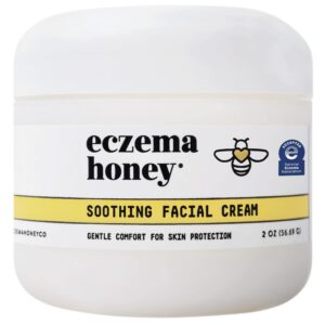 eczema honey soothing facial cream - eczema lotion for face, eyelids, lips, and more - natural dry skin repair (2 oz)