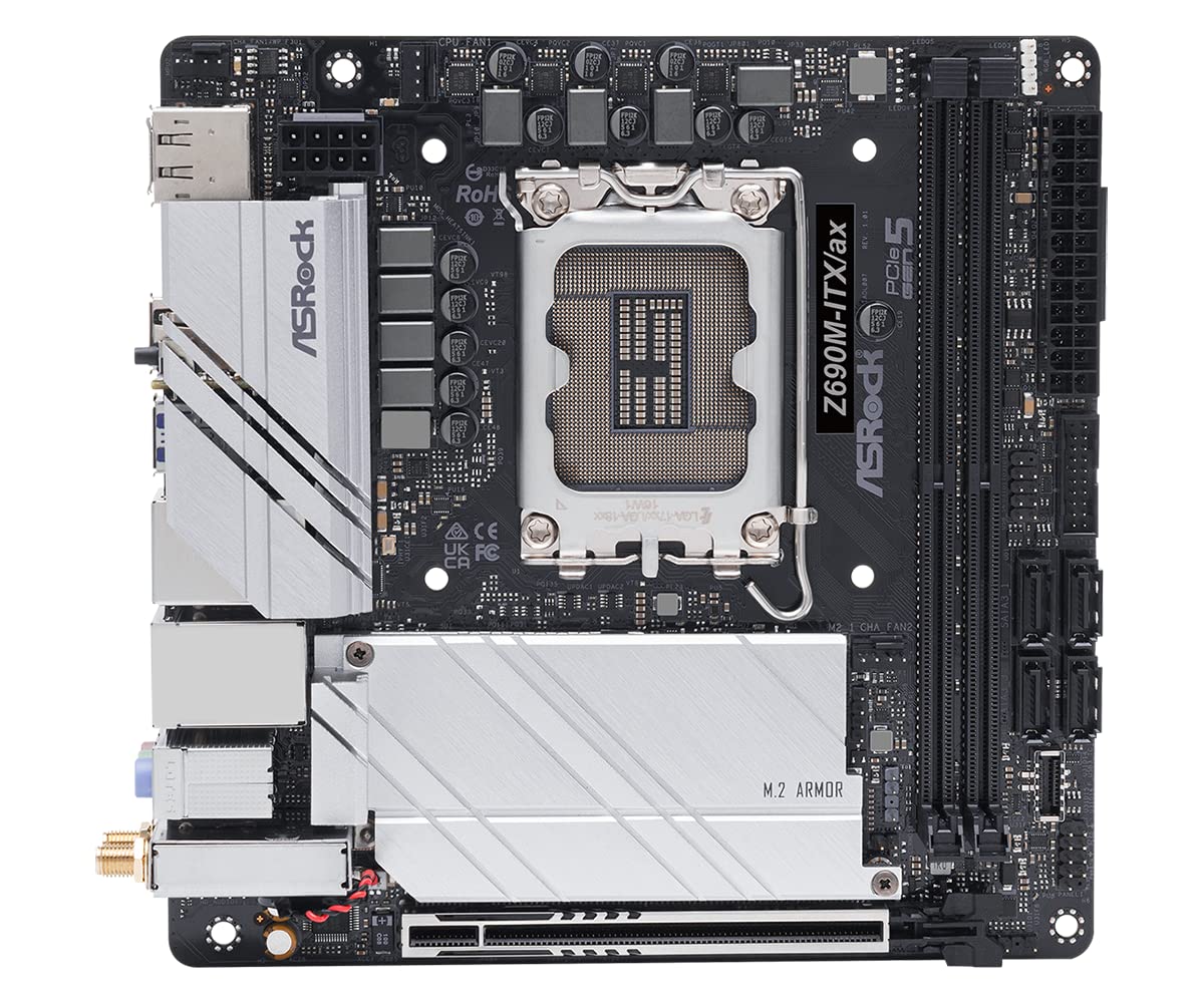 ASRock Z690M-ITX/ax Motherboard Intel 12th Generation CPU (LGA1700) Compatible Z690 Mini-ITX Motherboard