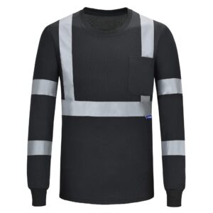 a-safety black reflective long sleeve shirt (large)