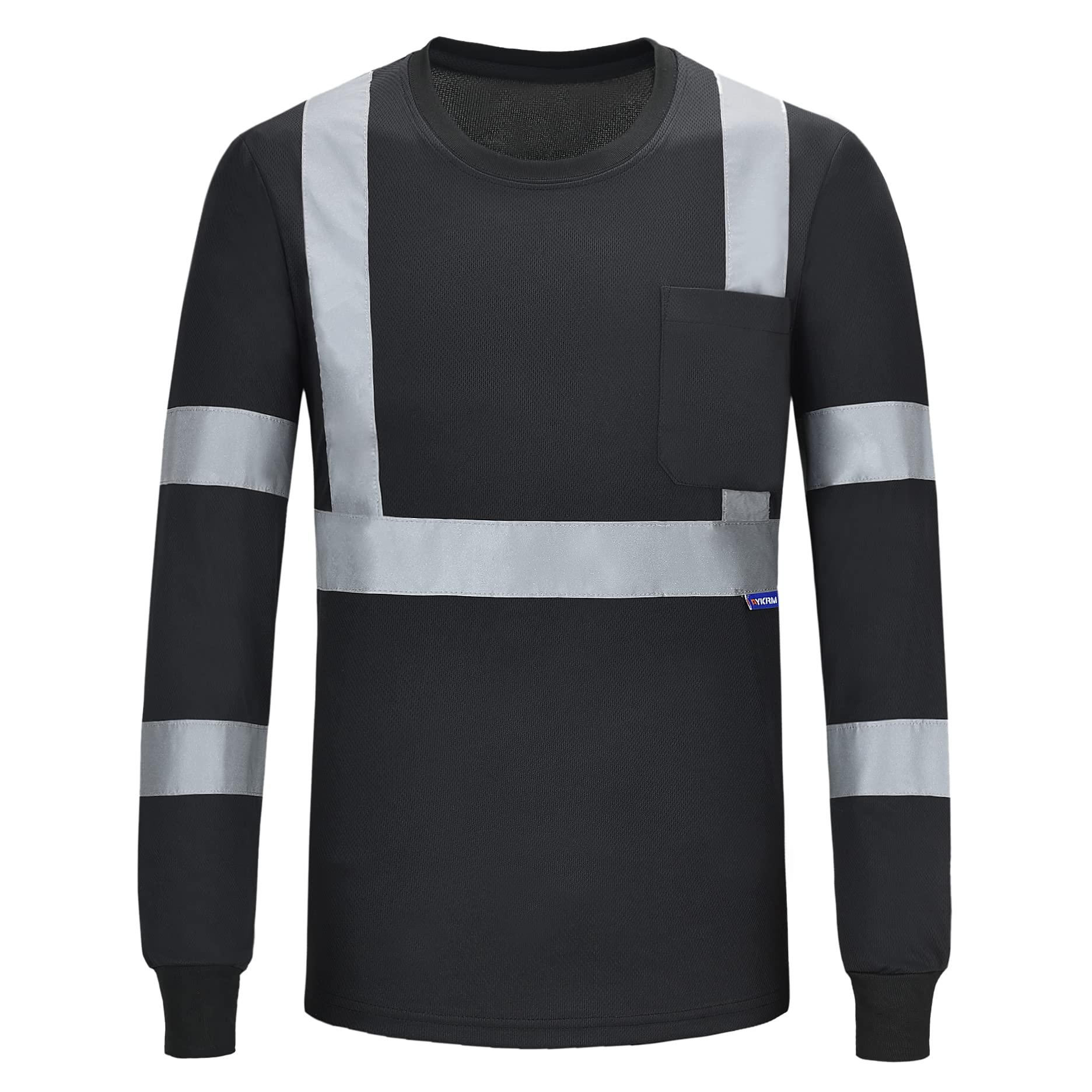 A-SAFETY Black Reflective Long Sleeve Shirt (Large)