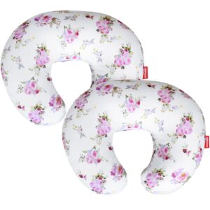 nursing pillow cover slipcover floral 2 pack fits boppy nursing pillows, for breastfeeding pillows, nursing pillow slipcovers