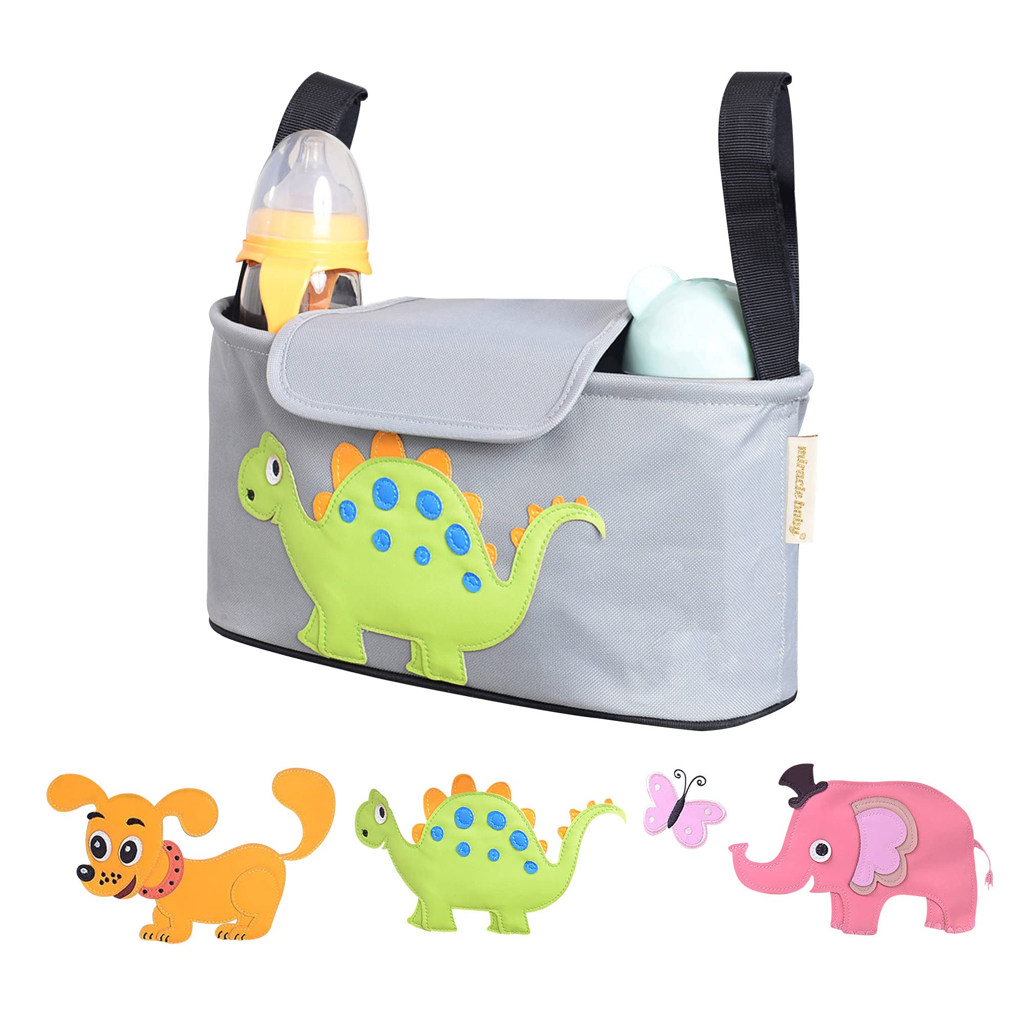 LAT Stroller Organizer Bag for Mom, Baby Trolley Bag - Compatible with Any Stroller - Multifunctional Large Capacity (Dinosaur)