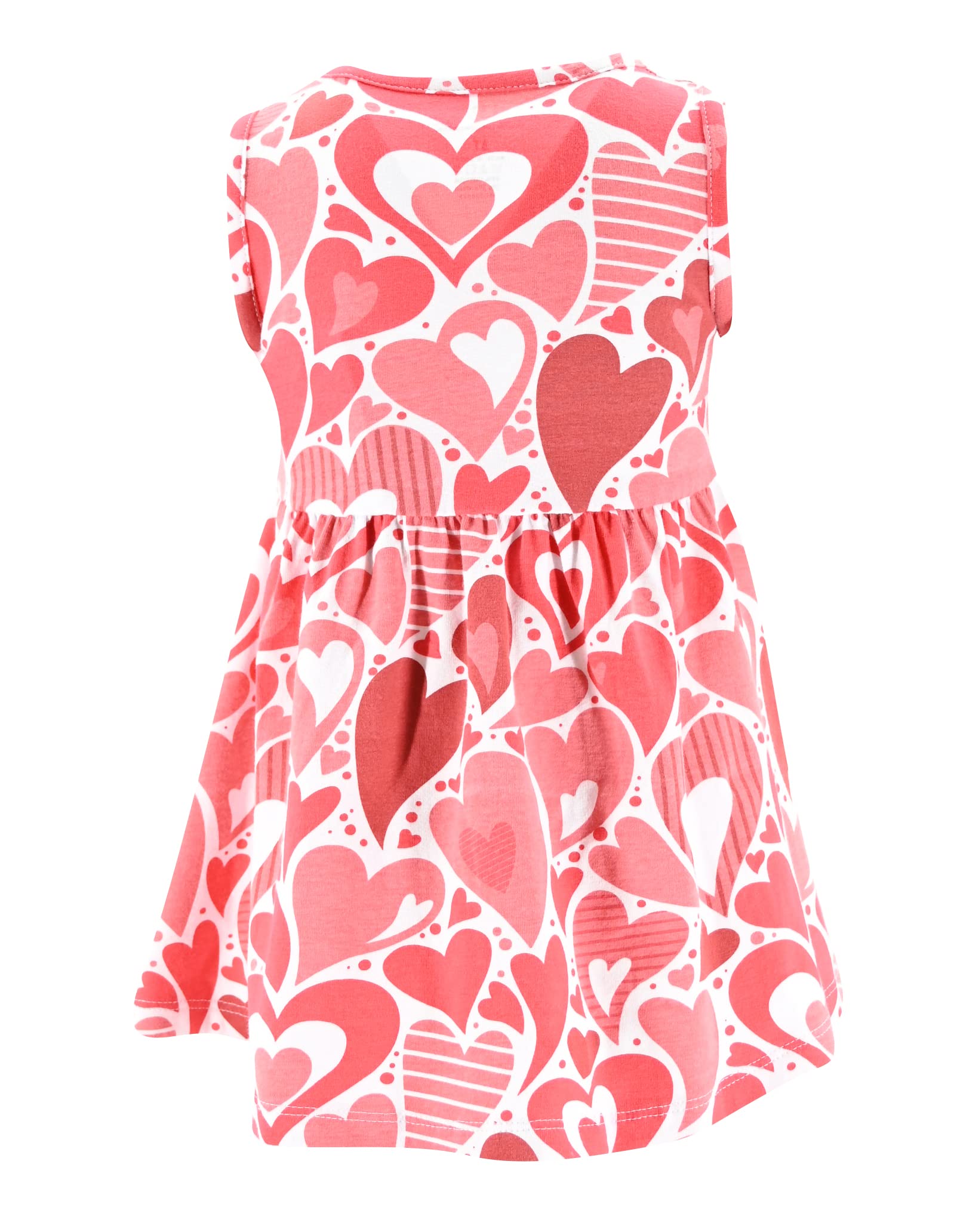 Unique Baby Girls Red Double Hearts Party Dress (6Y, Red)