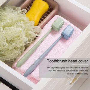 4pcs Toothbrush Heads Cover Wheat Straw ive Cap for Outdoor Travel