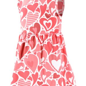 Unique Baby Girls Red Double Hearts Party Dress (6Y, Red)