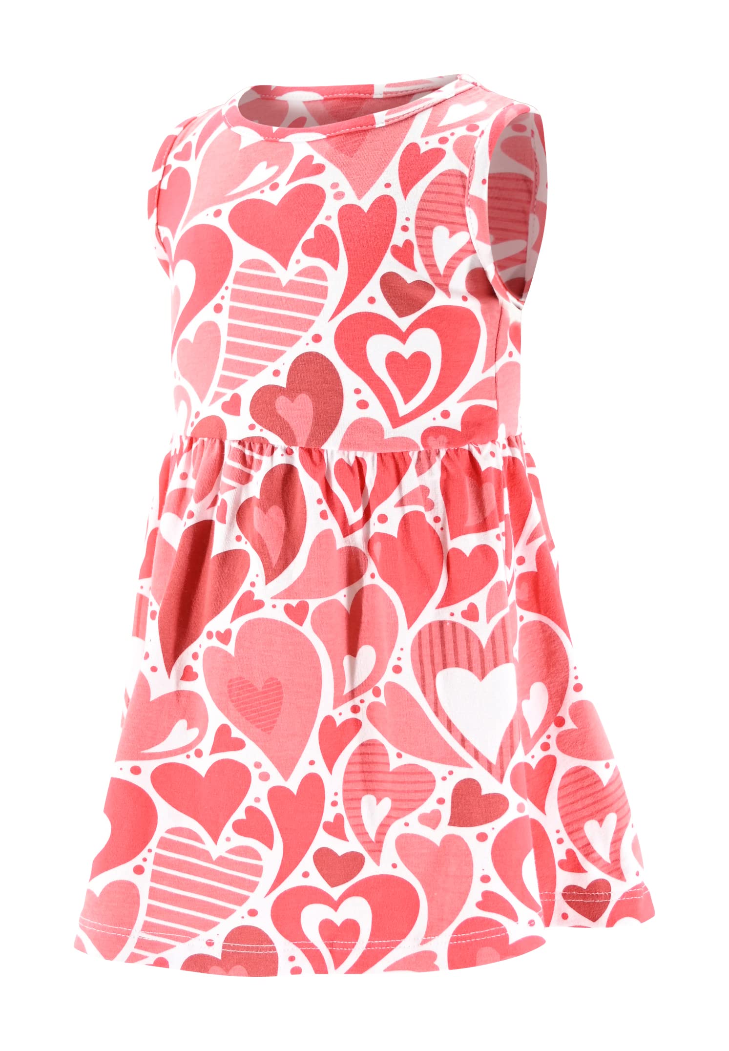 Unique Baby Girls Red Double Hearts Party Dress (6Y, Red)