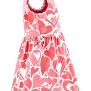 Unique Baby Girls Red Double Hearts Party Dress (6Y, Red)