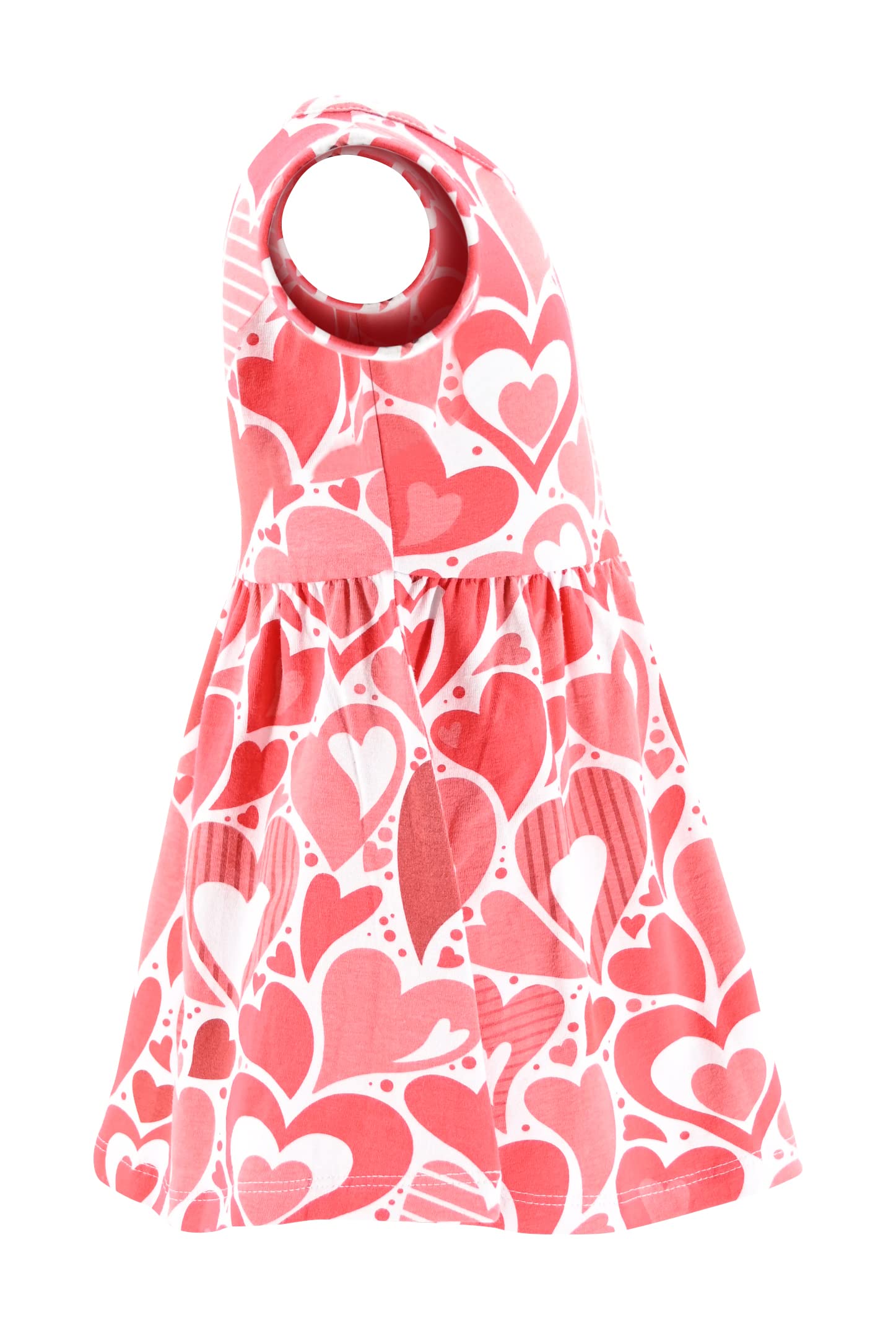 Unique Baby Girls Red Double Hearts Party Dress (6Y, Red)