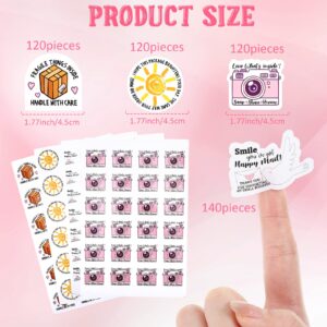 500 Pieces Thank Business Stickers Shop Stickers Small Package Labels Cute Envelope Seals Handle with Care Stickers, 4 Styles, 1.77 Inches(Cute Style)