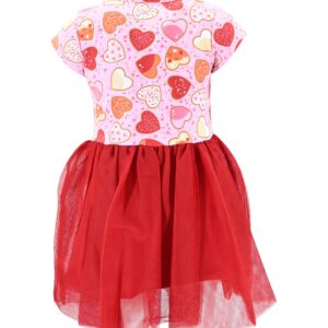 Girls Short Sleeve Tulle Tutu Dresses for Kid and Toddler Girl Valentines Day Dress Outfit Sizes 18M-12Y (7 Years, Cookies)