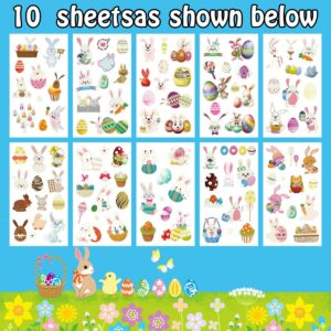 Partywind 115 Styles Luminous Easter Temporary Tattoos for Kids, Glow Easter Party Supplies Favors Decorations, Fake Tattoo Stickers with Easter Eggs for Basket Stuffers