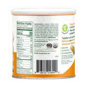 CoComelon Sprout Organic Baby Food, Toddler Snacks, White Cheddar Plant Power Curlz, 1.48 Oz Canister (1 Count)