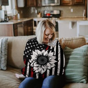 Baby Car Seat Covers Nursing Scarf, Vintage American Flag with Sunflower United States Flag Black Stretchy Infant Carseat Canopy Breastfeeding Covers, Baby Shower Gifts