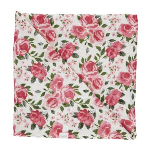 mud pie baby muslin swaddle, rose, 47" x 47"