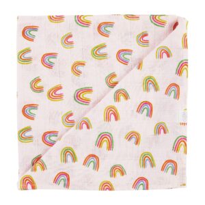 mud pie baby muslin swaddle, rainbow, 47" x 47"