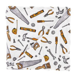 Mud Pie Baby Muslin Swaddle, Tools, 47" x 47"