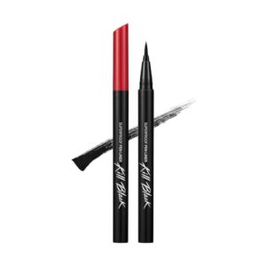 clio waterproof pen liquid eye liner, precision tip, long lasting, smudge-resistant, high-intensity color (black, pack of 1)