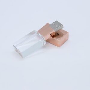 Crystal USB Flash Drive 2.00 Wedding OR Special Moments in Metal Box with Word Memories ( 16 GB, Rose Gold)