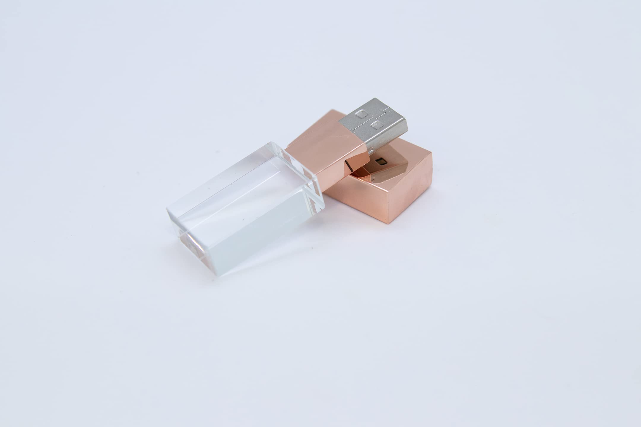 Crystal USB Flash Drive 2.00 Wedding OR Special Moments in Metal Box with Word Memories ( 16 GB, Rose Gold)