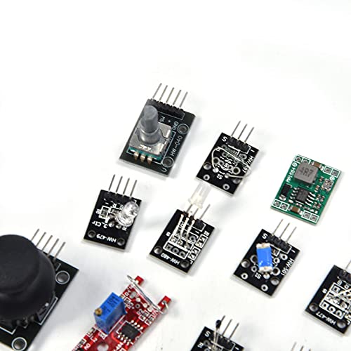 Shanrya 45 in 1 Sensor Assortment Set, Mainstream Lightweight Sensors Kit Resin Portable Multi-Functional for Beginners for Electronics Learning