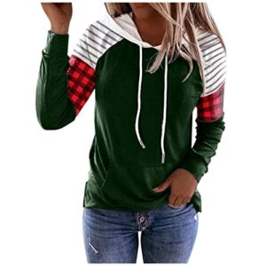 winnerlion hoodies sweatshirts for women casual long sleeve hooded sweatshirt drawstring pullover tops with pocket (green, xxl)