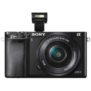 Sony a6000 Mirrorless Camera with 16-50mm Lens Bundle - ILCE6000L/B + Prime Accessory Package Including 128GB Memory, TTL Flash, Extra Battery, Editing Software Package, Auxiliary Lenses & More