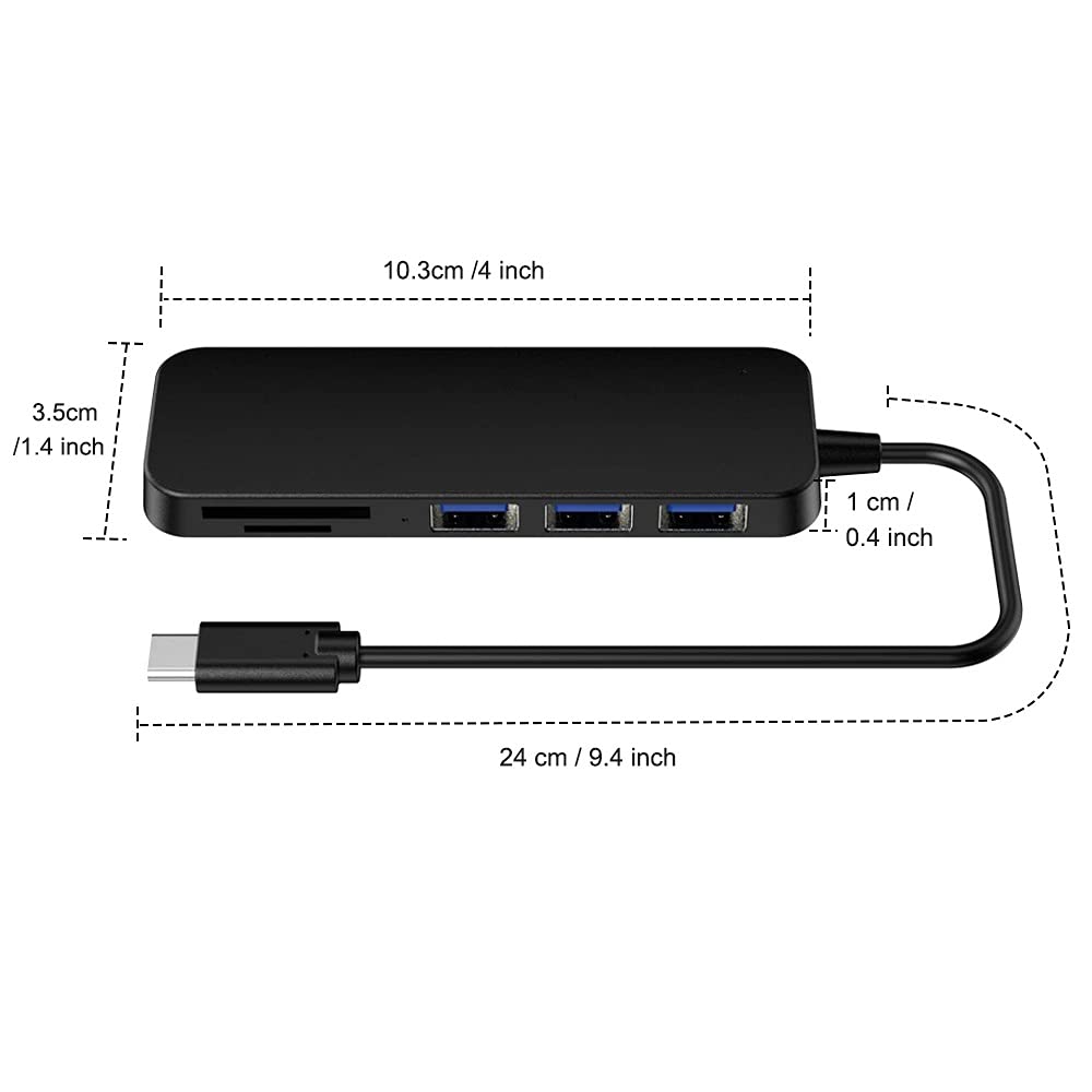 WPYYI USB C Hub USB Hub 3.0 Multi USB Splitter Adapter 3 Port Card Reader High Speed Type C Mini USB-Hub Extension Cable