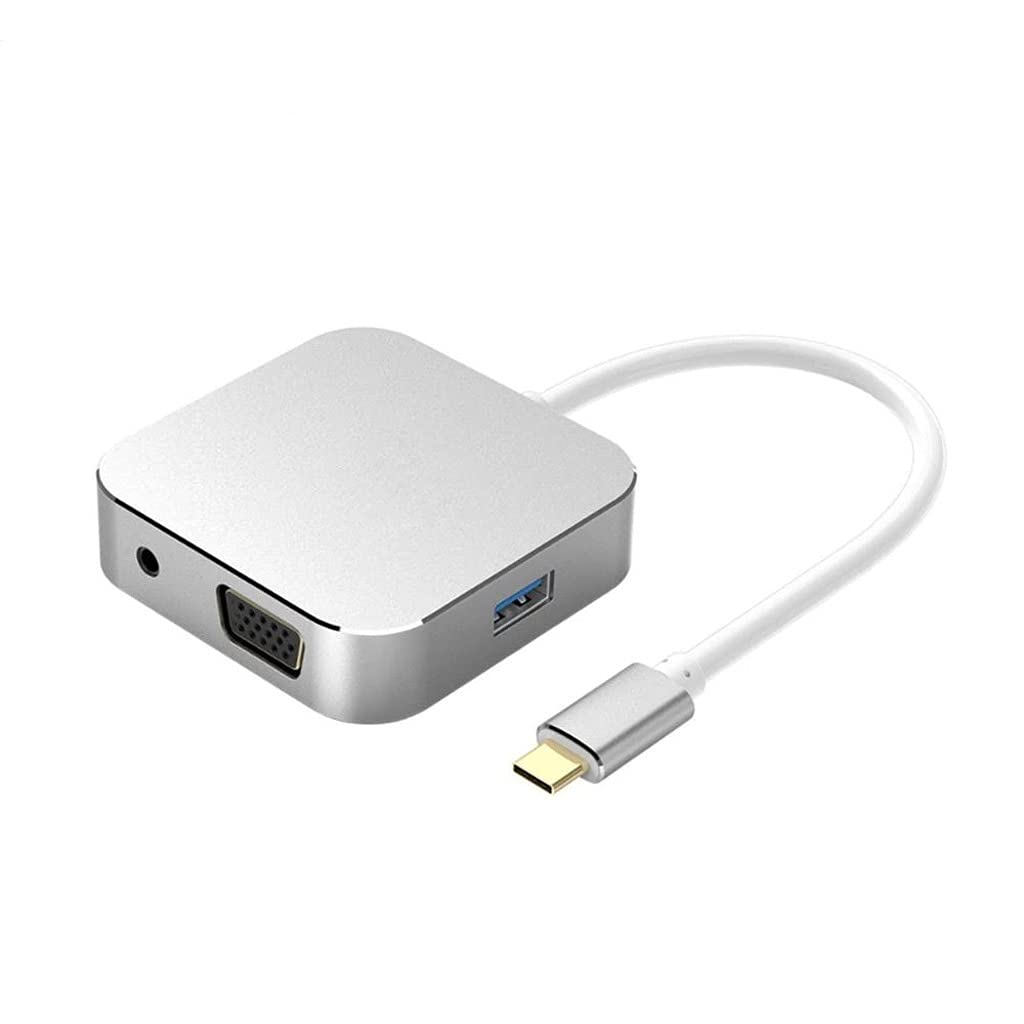 WPYYI USB Type-C to HDMI-Compatible VGA Audio USB3.0 Adapter Docking Station for MacBook Type C USB 3.0 HUB