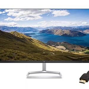 HP 27" IPS Diagonal FHD (1920 x 1080) Anti-Glare Computer Monitor | AMD FreeSync | Low Blue Light Mode | HDMI DisplayPort | 178° Height Adjustable | with High Speed HDMI Cable Bundle