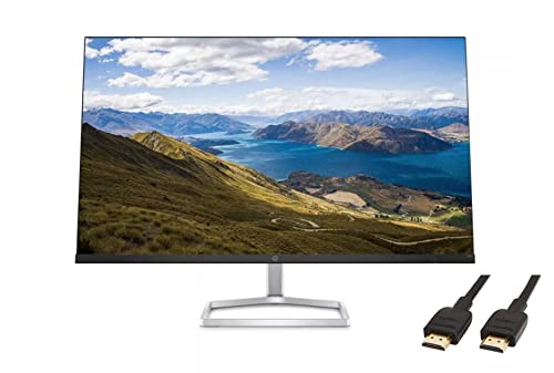 HP 27" IPS Diagonal FHD (1920 x 1080) Anti-Glare Computer Monitor | AMD FreeSync | Low Blue Light Mode | HDMI DisplayPort | 178° Height Adjustable | with High Speed HDMI Cable Bundle