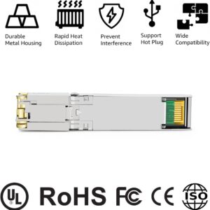 OPSTRAN 10GBASE-T SFP+ RJ45 Copper Transceiver Module Compatible with HPE Aruba ProCurve JL563B 10G SFP+ 80m Cat6a/7