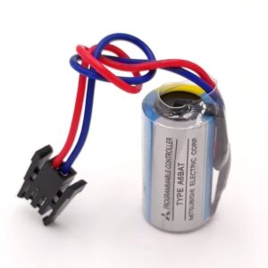 BATTEMALL 2Pcs A6BAT MR-BAT ER17330V PLC Battery 2/3A 3.6V 1700mAh with Plug for FANUC CNC System Servo