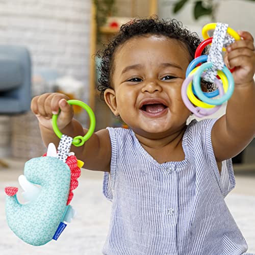 Infantino Link & Go Activity Pals - Unicorn, Narwhal and Dragon Linking Toys, Clacker Rings, Sensory Exploration, Fine Motor Skills, Attachable and Linkable, Easy to Hold for Babies & Toddlers, 0M+