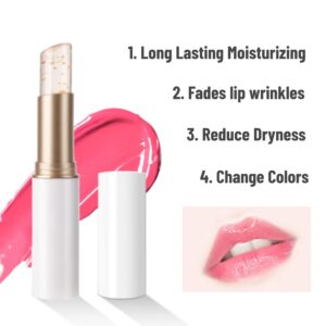 Dulele Color Changing Lipstick Set, 3 Pieces Magic Temperature Color Change Lip Gloss Long Lasting Nutritious Lip Balm (Tube)