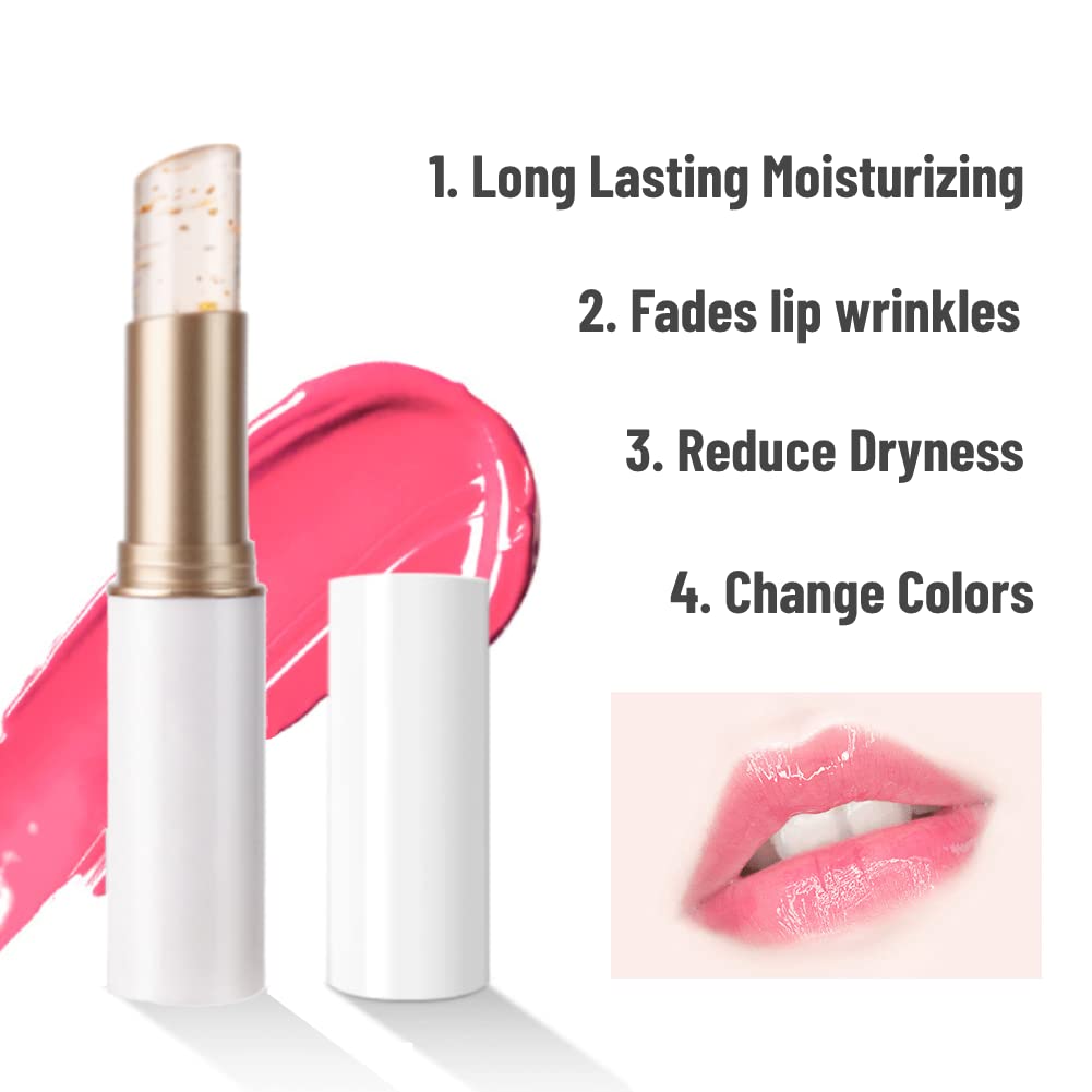 Dulele Color Changing Lipstick Set, 3 Pieces Magic Temperature Color Change Lip Gloss Long Lasting Nutritious Lip Balm (Tube)