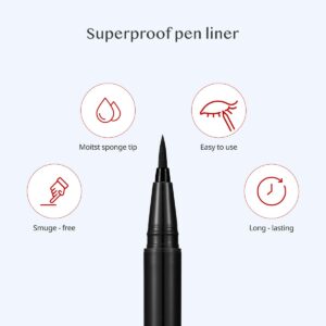 CLIO Waterproof Pen Liquid Eye Liner, Precision Tip, Long Lasting, Smudge-Resistant, High-Intensity Color (Brown, Pack of 1)