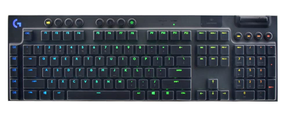 JuYuish Silicone Clear Keyboard Cover Skin Protector Compatible with Logitech G915 Wireless Mechanical Gaming Keyboard & Logitech G815 RGB Mechanical Gaming Keyboard (NOT for Other Desktop Keyboards)