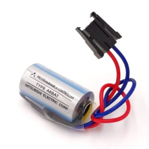 BATTEMALL 2Pcs A6BAT MR-BAT ER17330V PLC Battery 2/3A 3.6V 1700mAh with Plug for FANUC CNC System Servo