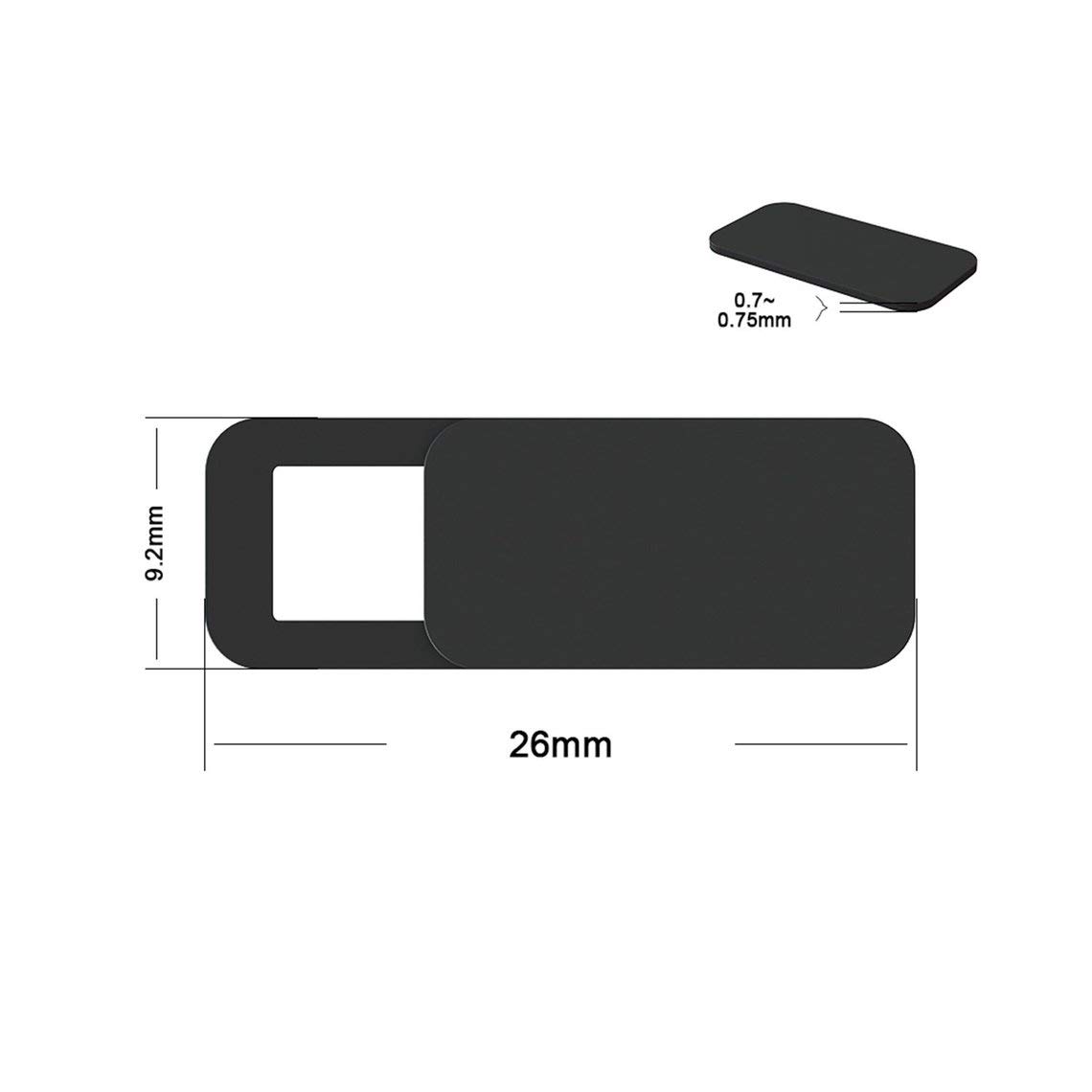 T10 3PCS Rectangle Webcam Cover Ultra Thin Privacy or Camera Shutter Black