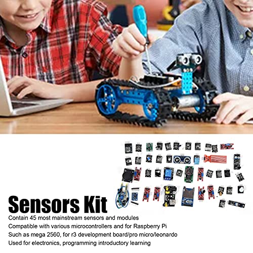 Shanrya 45 in 1 Sensor Assortment Set, Mainstream Lightweight Sensors Kit Resin Portable Multi-Functional for Beginners for Electronics Learning