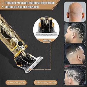 Professional Mens Hair Clippers Zero Gapped Cordless Hair Trimmer Professional Haircut & Grooming Kit for Men Rechargeable LED Display, 20x12x8