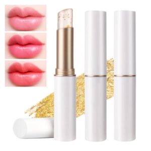 dulele color changing lipstick set, 3 pieces magic temperature color change lip gloss long lasting nutritious lip balm (tube)