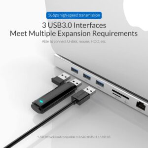 WPYYI 10 in 1 Type-c HUB TF&SD Card Reader VGA Mini DP HDMI-Compatible RJ45 PD Charger USB3.1 Laptop Hub