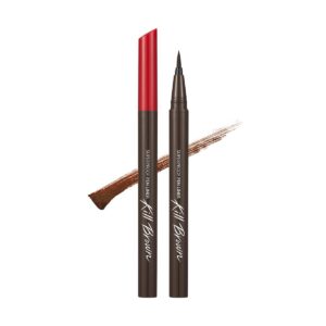 clio waterproof pen liquid eye liner, precision tip, long lasting, smudge-resistant, high-intensity color (brown, pack of 1)