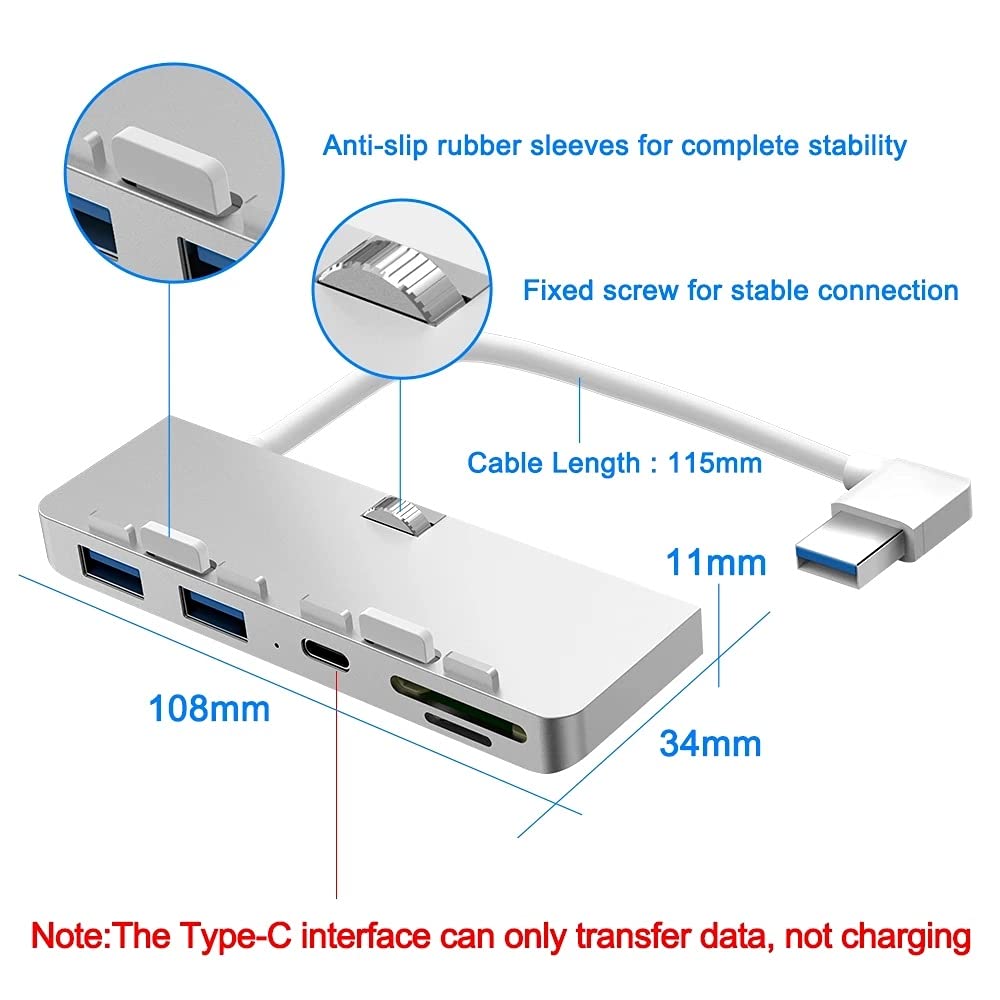 WPYYI Multifunctional USB Splitter，Aluminum Alloy USB 3.0 Hub Adapter Splitter with SD/TF Card Reader