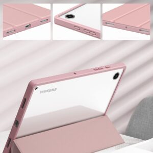 MoKo Case Fits Samsung Galaxy Tab A8 10.5 Inch 2022 (SM-X200/SM-X205/SM-X207), Tablet Case Transparent Back Cover with Auto-Wake Fit Samsung Galaxy Tab A8 2022, Pink