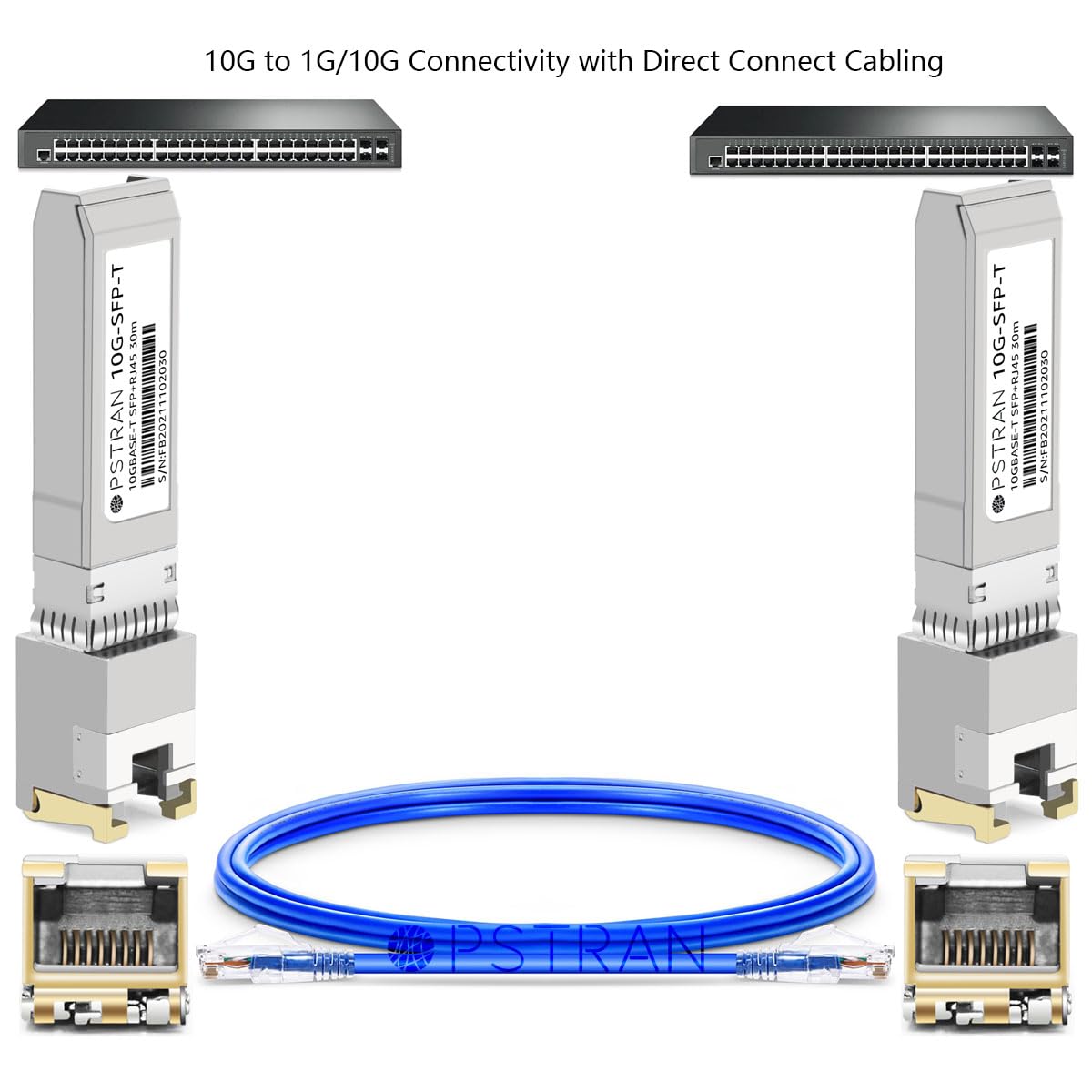 OPSTRAN 10GBASE-T SFP+ RJ45 Copper Transceiver Module Compatible with HPE Aruba ProCurve JL563A 10G SFP+ 30m Cat6a/7