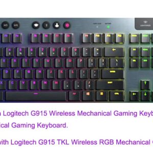 JuYuish Silicone Clear Keyboard Cover Skin Protector Compatible with Logitech G915 Wireless Mechanical Gaming Keyboard & Logitech G815 RGB Mechanical Gaming Keyboard (NOT for Other Desktop Keyboards)